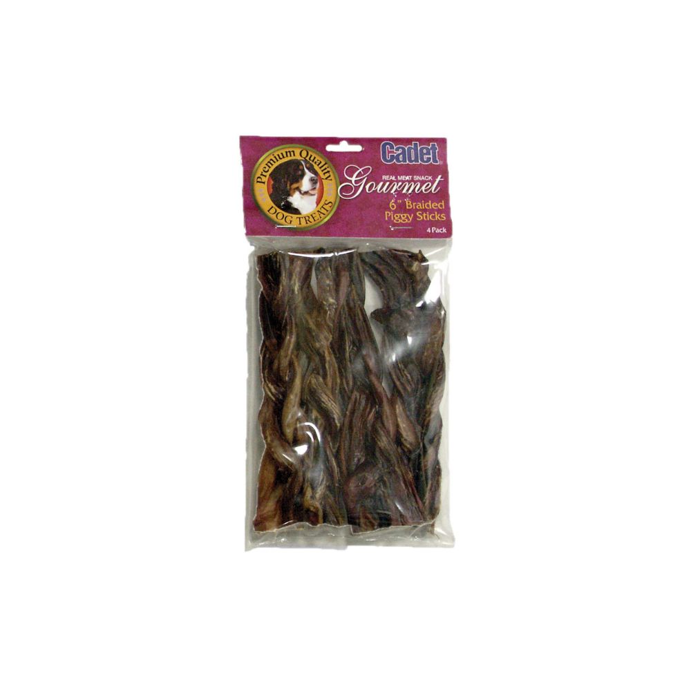 Cadet - Braided Piggy Sticks 6 inches - 4 pack - Dog Treats – PetsTEK